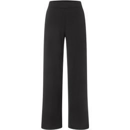 Anzughose MAC "CHIARA", Damen, Gr. 46, L&auml;nge 30, schwarz, Web, Obermaterial: 62% Polyester, 33% Viskose, 5% Elasthan, unifarben, regular fit kn&ouml;chellang, Hosen Anzughose, mit Logo Stickerei