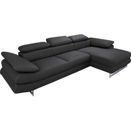 Ecksofa COTTA "Solution L-Form", schwarz, B:286cm H:73cm T:167cm, Sofas, Ecksofa, mit Arm- & Kopfteilverstellung, wahlweise mit Bettfunktion