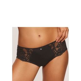 Panty Lascana "Flora", Damen, Gr. 48/50, schwarz, Spitze, Obermaterial: 89% Polyamid, 11% Elasthan, Unterhosen Panty, mit feiner, leicht transparenter Spitze und edlem Accessoire