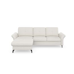 Ecksofa Home Affaire "Calando L-Form", grau (hellgrau), B:258cm H:91cm T:165cm, 92% Polyester 8% Polyamid, Sofas, Ecksofa, wahlweise mit Bettfunktion, Bettkasten und Armteilfunktion
