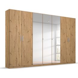 Dreht&uuml;renschrank Rauch "Kleiderschrank Schrank Garderobe Ankleide KOLUNA mit Dekor-Front", braun (eiche artisan), B:315cm H:229cm T:54cm, Holzwerkstoff, Schr&auml;nke, Dreht&uuml;renschrank, mit Spiegel, inkl. 2 Innenschubladen sowie extra B&ouml;den