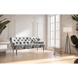 3-Sitzer Home Affaire "Amber", bunt (rose, olive), B:193cm H:97cm T:87cm, 100% Polyester, Sofas, mit Knopfheftung,in verschieden Stoffarten