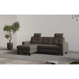 Ecksofa Home Affaire "Varese", braun (espresso), B:239cm H:91cm T:164cm, 90% Polyester 10% Polyamid, Sofas, Ecksofa, wahlweise mit Bettfunktion und Bettkasten