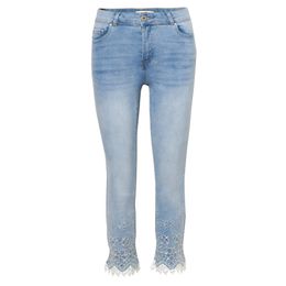 Koroshi Jeans Damen Gr&ouml;&szlig;e 29 blau / blue denim / transparent