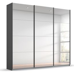 Schwebet&uuml;renschrank Rauch "Kleiderschrank Schrank Garderobe W&auml;scheschrank Ankleide ORACLE", grau (graumetallic), B:203cm H:229cm T:62cm, Holzwerkstoff, Schr&auml;nke, Schwebet&uuml;renschrank, inkl. Schubladen-Einsatz und extra Einlegeb&ouml;den MADE IN GERMANY