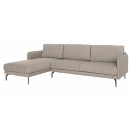 Ecksofa "CR.450, Designecksofa, L-Form", bunt (graubeige, natur 044, 20), B:274cm H:85cm T:178cm, Chenille COCO (72% Polyester 15% Baumwolle 13% Polyacryl);Leder OSKAR, CREATION BY ROLF BENZ, Sofas, Ecksofa, Armlehne sehr schmal, Breite 274 cm, Alugussfu&szlig; Umbragrau