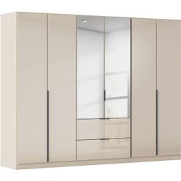 Dreht&uuml;renschrank OTTO HOME "Kleiderschrank Kleiderschr&auml;nke Schrank Garderobe AGORDO mit Glasfront", beige, glas beige (champagner), B:271cm H:229cm T:54cm, Holzwerkstoff, Schr&auml;nke, Dreht&uuml;renschrank, mit Au&szlig;enschubk&auml;sten, in 7 Breiten und 2 H&ouml;hen MADE IN GERMANY
