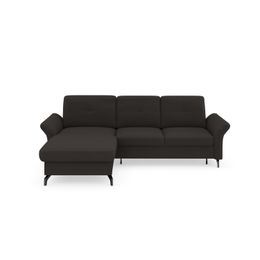 Ecksofa Home Affaire "Calando L-Form", grau (anthrazit), B:258cm H:91cm T:165cm, 98% Polyester 2% Polyamid, Sofas, Ecksofa, wahlweise mit Bettfunktion, Bettkasten und Armteilfunktion