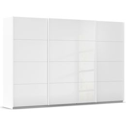 Schwebet&uuml;renschrank OTTO HOME "Kleiderschrank Schrank Garderobe AGORDO mit Glasfront", wei&szlig; (alpinwei&szlig;, glas kristallwei&szlig;), B:315cm H:210cm T:62cm, Holzwerkstoff, Schr&auml;nke, Schwebet&uuml;renschrank, durchdachte Innenausstattung, in 4 Breiten und 2 H&ouml;hen MADE IN GERMANY
