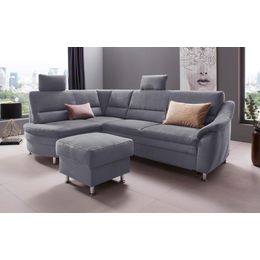 Ecksofa Home Affaire "Cardoso L-Form", grau, B:250cm H:90cm T:175cm, Struktur impr&auml;gniert (100% Polyester);Luxus-Microfaser ALTARA NUBUCK (100% Polyester);Struktur (52% Polyester, 35% Polyacryl, 13% Baumwolle);Luxus-Microfaser weich (90% Polyester, 10% Polyamid), Sofas, Ecksofa, Federkern, wahlweise mit Bett, Schubkasten, Topseller