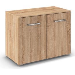 Kommode Rauch "Gamma", eiche sonoma, B:80cm H:61cm T:42cm, Holzwerkstoff, Sideboards, Kommode, mit 2 T&uuml;ren, verstellbaren B&ouml;den und viel Stauraum MADE IN GERMANY