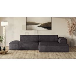 Ecksofa exxpo - SOFA FASHION "Billund modernes Designsofa, bequem und elegant, Breite 294cm, L-Form", blau graphite, B:294cm H:71cm T:165cm, Sofas, Ecksofa, modern, L-form, Wellenfedern, inklusive 2x Nierenkissen