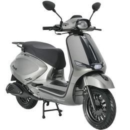 Motorroller Alpha Motors "Napoli 50 ccm 45 km/h EURO 5 (mit/ohne Topcase)", silber (silberfarben, schwarz, schwarz), Motorroller, ohne Topcase, 45 km/h, B:72cm H:117cm L:182cm
