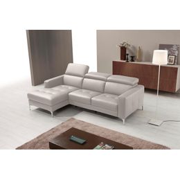 Ecksofa Egoitaliano "Matt, erstklassiger Sitzkomfort, aufwendige Detailverarbeitung, L-Form", grau (stone), B:247cm H:100cm, Leder &raquo;BULL&laquo; (echtes Rindsleder). Geschliffenes, pigmentiertes und behandeltes Rindsleder mit einer Dicke von 1, 3-1, 5 mm. Dieses Leder zeigt eine ziemlich weiche Hand mit einem halb undurchsichtigen Aussehen. Es handelt sich um ein gesch&uuml;tztes Leder. Eine leichte Deckschic