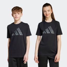 T-Shirt adidas Sportswear "J CAMO T", Jungen, Gr. 128, schwarz, Obermaterial: 100% Baumwolle, Shirts T-Shirt