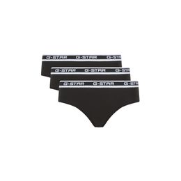 G-Star Raw Hipster G-STAR "FLUORITE, 3 PACK HIPSTER BRIEFS", Damen, Gr. M, 3 Stk., schwarz, Jersey, Obermaterial: 95% Baumwolle, 5% Elasthan, unifarben, eng, Unterhosen, mit Logobund