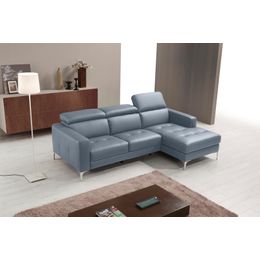 Ecksofa Egoitaliano "Matt, erstklassiger Sitzkomfort, aufwendige Detailverarbeitung, L-Form", grau (smoke), B:247cm H:100cm, Leder &raquo;BULL&laquo; (echtes Rindsleder). Geschliffenes, pigmentiertes und behandeltes Rindsleder mit einer Dicke von 1, 3-1, 5 mm. Dieses Leder zeigt eine ziemlich weiche Hand mit einem halb undurchsichtigen Aussehen. Es handelt sich um ein gesch&uuml;tztes Leder. Eine leichte Deckschic