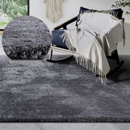 Hochflor-Teppich Hanse Home "Olaf", grau, B:160cm H:38mm L:230cm, Polyester, Teppiche, Langflor, Shaggy, einfarbig, flauschig, weich, gl&auml;nzend, modern, uni