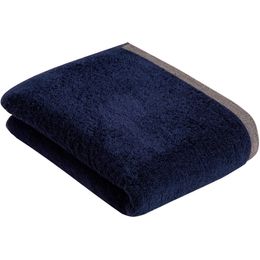 Badetuch Bugatti "Prato", blau (marine blau), B:67cm L:140cm, Walkfrottier, Obermaterial: 100% Baumwolle, Handt&uuml;cher, Badetuch, Uni Farben, mit melierter Optik im Saum
