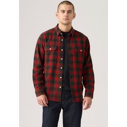 Levi's Flanellhemd LEVI'S "JACKSON WORKER", Herren, Gr. M, N-Gr, calvin plaid rhythmi, Flanell, Obermaterial: 100% Baumwolle, relaxed fit Po-bedeckend, eingesetzt 1-Knopf-Manschette, Hemden, mit durchgehender Knopfleiste