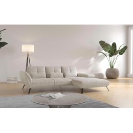 Ecksofa OTTO HOME "Mikado L-Form", beige (creme), B:276cm H:88cm T:183cm, 100% Polyester, Sofas, Ecksofa, inkl. Sitztiefenverstellung und Armteilverstellung