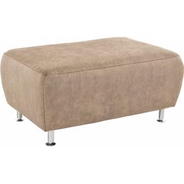 Hocker Home Affaire "Manhattan", beige, B:101cm H:45cm T:68cm, Struktur (100% Polyester);Flachgewebe (90% Polyester, 10% Polyamid);Luxus-Microfaser (100% Polyester), Hocker, Hocker, in drei Bezugsqualit&auml;ten