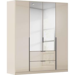 Dreht&uuml;renschrank OTTO HOME "Kleiderschrank Kleiderschr&auml;nke Schrank Garderobe AGORDO mit Glasfront", beige, glas beige (champagner), B:181cm H:210cm T:54cm, Holzwerkstoff, Schr&auml;nke, Dreht&uuml;renschrank, mit Au&szlig;enschubk&auml;sten, in 7 Breiten und 2 H&ouml;hen MADE IN GERMANY