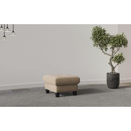 Polsterhocker Home Affaire "Varese", braun (macciato), B:77cm H:49cm T:67cm, 100% Polyester, Hocker, Polsterhocker, Kreuznaht in beige