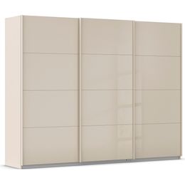Schwebet&uuml;renschrank OTTO HOME "Kleiderschrank Schrank Garderobe AGORDO mit Glasfront", beige (beige, glas beige (champagner)), B:271cm H:210cm T:62cm, Holzwerkstoff, Schr&auml;nke, Schwebet&uuml;renschrank, durchdachte Innenausstattung, in 4 Breiten und 2 H&ouml;hen MADE IN GERMANY