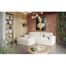 Ecksofa Home Affaire "Innovid L-Form", beige (elfenbein), B:264cm H:87cm T:196cm, 100% Polyester, Sofas, Ecksofa, Modernes Modul-Polsterprogramm