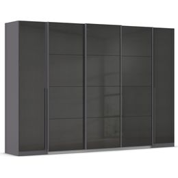 Schwebet&uuml;renschrank OTTO HOME "Dreh-/Schwebet&uuml;renschrank Kleiderschrank Familie, OTTOs Choice Agordo", grau (graumetallic, hochglanz effektgrau), B:301cm H:210cm T:62cm, Holzwerkstoff, Schr&auml;nke, Schwebet&uuml;renschrank, B/H/T 301x210X62cm viele Farben verf&uuml;gbar TOPSELLER Made in GERMANY