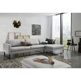Ecksofa 3C CANDY "Aidan modernes Sofa in aktueller Formensprache, bequem, L-Form", grau (hellgrau), B:318cm H:81cm T:154cm, 59, 7% Polyester / 34, 4% Polyacryl / 5, 9% Viskose, Sofas, Ecksofa, eleganter Stil mit hohem Sitzkomfort, auch mit Lederbezug