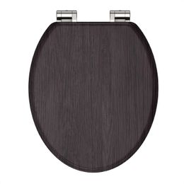 WC-Sitz Welltime "&raquo;WOOD&laquo;", braun (dunkelbraun), B:37,5cm H:435cm L:45cm, MDF - Mitteldichte Holzfaserplatte, WC-Sitze, Mit Absenkautomatik