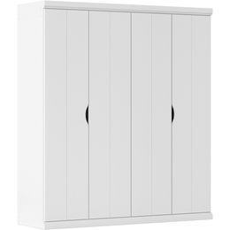 Kleiderschrank Rauch "Dreht&uuml;renschrank Schrank Garderobe W&auml;scheschrank Schlafzimmer MARLENE", wei&szlig; (alpinwei&szlig;), B:181cm H:203cm T:56cm, Holzwerkstoff, Schr&auml;nke, Kleiderschrank, in 3 Breiten 91/136/181 cm im Landhaus-Stil MADE IN GERMANY