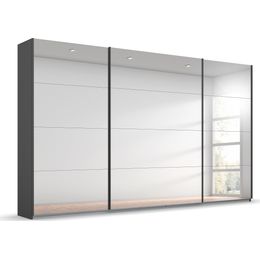 Schwebet&uuml;renschrank Rauch "Kleiderschrank Schrank Garderobe W&auml;scheschrank Ankleide ORACLE", grau (graumetallic), B:315cm H:229cm T:62cm, Holzwerkstoff, Schr&auml;nke, Schwebet&uuml;renschrank, mit Spiegelfront