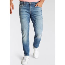 PME-Legend Straight-Jeans PME LEGEND "Commander 3.0 PTR180", Herren, Gr. 38, L&auml;nge 32, blau (fresh mid blau), Denim/Jeans, Obermaterial: 96% Baumwolle, 2% Elasthan, 2% Polyester, Jeans Straight-Jeans