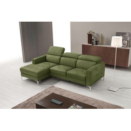 Ecksofa Egoitaliano "Matt, erstklassiger Sitzkomfort, aufwendige Detailverarbeitung, L-Form", gr&uuml;n (kiwi), B:247cm H:100cm, Sofas, Ecksofa, mit verstellbaren Kopfteilen zum Relaxen