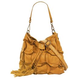Henkeltasche Samantha Look, Damen, Gr. B/H/T: 24cm x 22cm x 17cm onesize, gelb, Leder, Taschen, echt Leder, Made in Italy