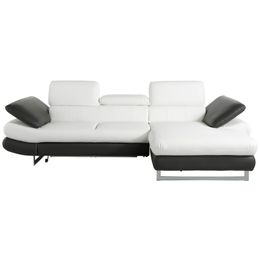 Ecksofa COTTA "Solution L-Form", grau (grau, altwei&szlig;), B:286cm H:73cm T:167cm, Sofas, Ecksofa, mit Arm- & Kopfteilverstellung, wahlweise mit Bettfunktion