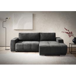 Ecksofa Home Affaire "Bolero L-Form", schwarz, B:241cm H:66cm T:165cm, 96% POLYESTER (PES)/4% POLYAMID(PA), Sofas, Ecksofa, wahlweise mit Bettfunktion & Bettkasten