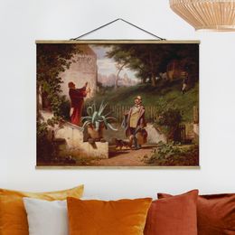 Bilderwelten Stoffbild mit Posterleisten Carl Spitzweg - Jugendfreunde