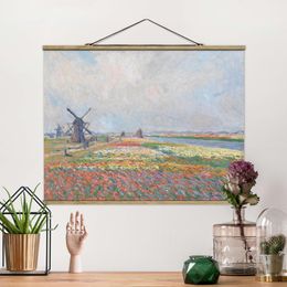Bilderwelten Stoffbild mit Posterleisten Claude Monet - Tulpen von Holland
