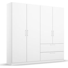 Dreht&uuml;renschrank OTTO HOME "Kleiderschrank Schrank Garderobe W&auml;scheschrank CHALLENGER", wei&szlig; (alpinwei&szlig;), B:181cm H:197cm T:54cm, Holzwerkstoff, Schr&auml;nke, Dreht&uuml;renschrank, Metallgriffe in Graumetallic und ger&auml;umige Schubladen MADE IN GERMANY