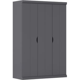 Kleiderschrank Rauch "Dreht&uuml;renschrank Schrank Garderobe W&auml;scheschrank Schlafzimmer MARLENE", grau (graumetallic), B:136cm H:203cm T:56cm, Holzwerkstoff, Schr&auml;nke, Kleiderschrank, in 3 Breiten 91/136/181 cm im Landhaus-Stil MADE IN GERMANY