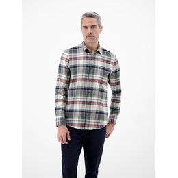 Karohemd Lerros "Lerros Karo Flannelhemd - weich und stylisch", Herren, Gr. XXL, Normalgr&ouml;&szlig;en, broken wei&szlig;, 100% Baumwolle, Hemden Karohemd