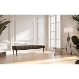 3-Sitzer Home Affaire "Amber", grau (anthrazit), B:159cm H:52cm T:54cm, 100% Polyester, Sofas, mit Knopfheftung,in verschieden Stoffarten