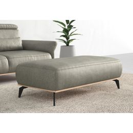 Polsterhocker Home Affaire "Fjord", grau, B:132cm H:45cm T:70cm, 100% Polyester, Hocker, Polsterhocker, Mit einem Holzrahmen in Buche massiv eichefarbig, mit F&uuml;&szlig;en 15 cm hoch