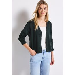 Shirtjacke Street One, Damen, Gr. 38, gr&uuml;n (pine grove gr&uuml;n), Web, Obermaterial: 72% Modal, 28% Polyester, unifarben, l&auml;ssig geschnitten h&uuml;ftlang, V-Ausschnitt, Shirts Shirtjacke, im Silk-Look