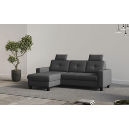 Ecksofa Home Affaire "Varese", grau (dunkelgrau), B:239cm H:91cm T:164cm, 95%Polyester 5%Polyamid, Sofas, Ecksofa, wahlweise mit Bettfunktion und Bettkasten