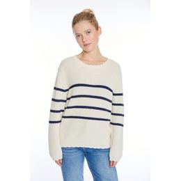Haily's HAILY&rsquo;S Damen Strickpullover "LS C SK Vi44olet"cream, navy stripe, Gr. M, gestreift, Strick, Obermaterial: 70% Baumwolle, 30% Polyester, Pullover